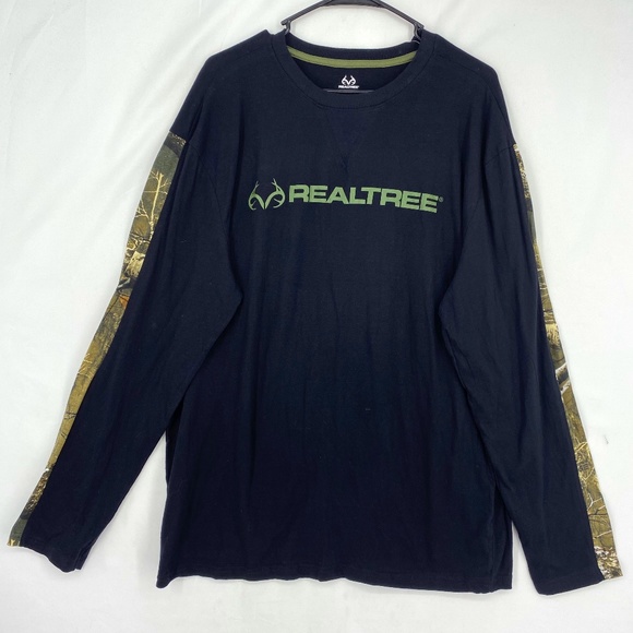 Realtree | Shirts | Realtree Mens Size Xl Long Sleeve Tshirt Black Logo Graphic Camouflage ...